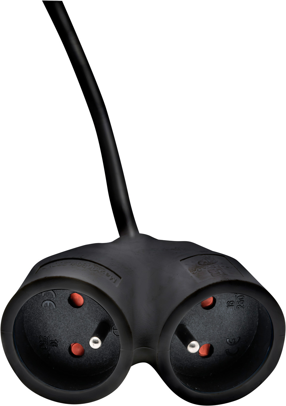 Rallonge électrique avec fiche plate et double prise 5m H05VV-F 3G1,5 ...