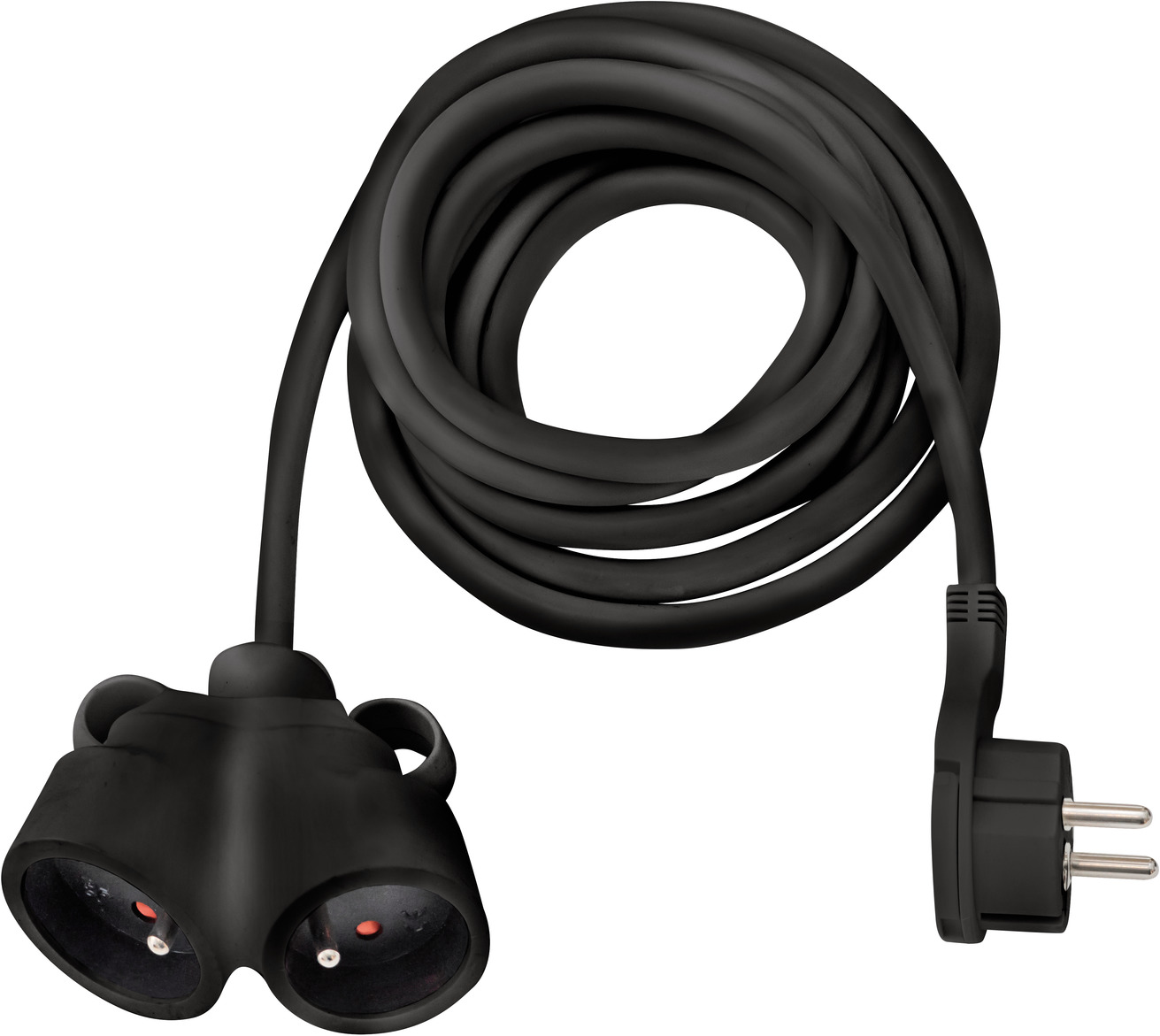 Rallonge électrique avec fiche plate et double prise 5m H05VV-F 3G1,5 ...